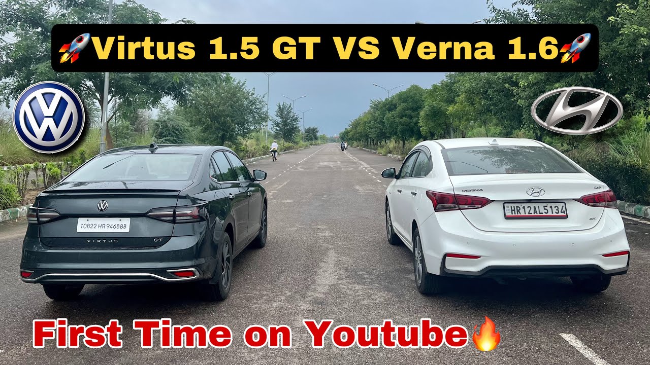 Volkswagen Virtus 1.5 GT VS Hyundai Verna 1.6 Drag Race - First Time ...