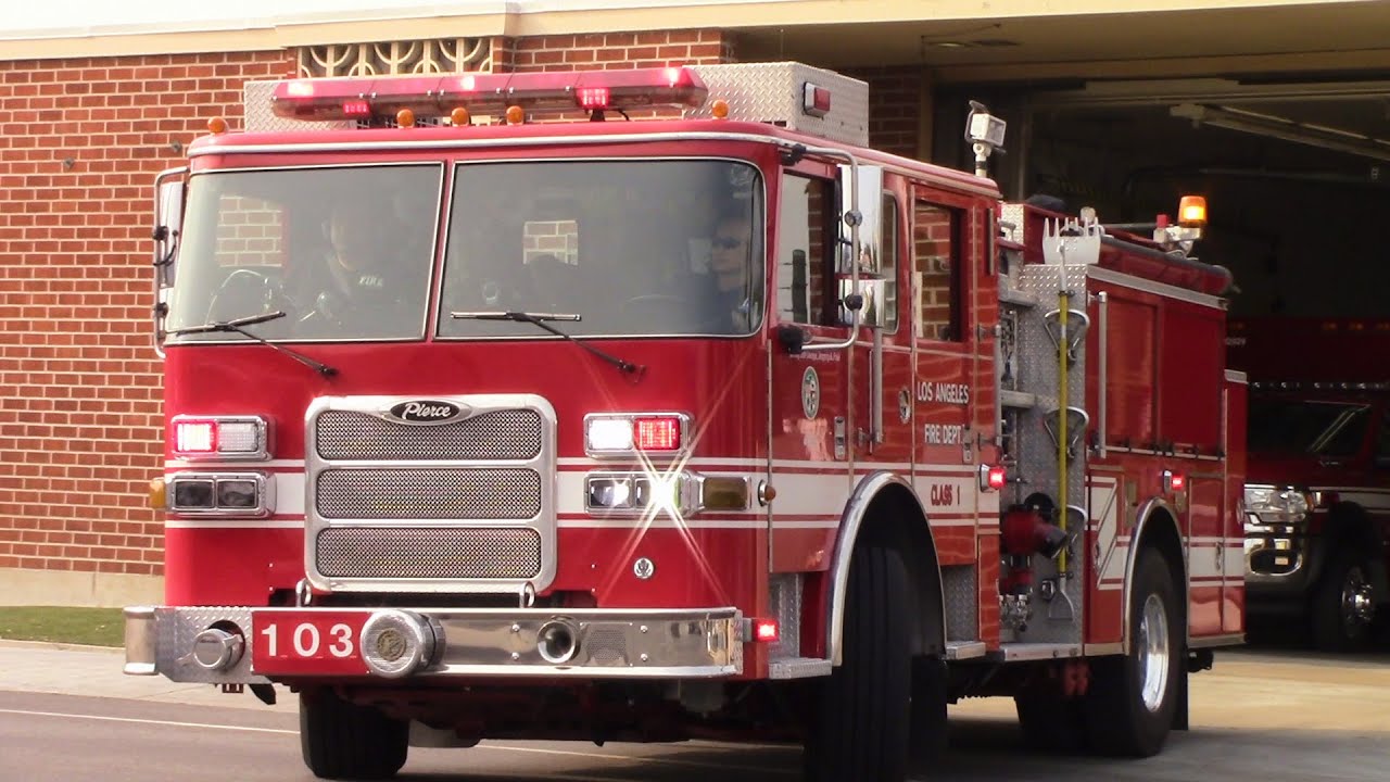 LAFD Engine 103 (reserve) Responding - YouTube
