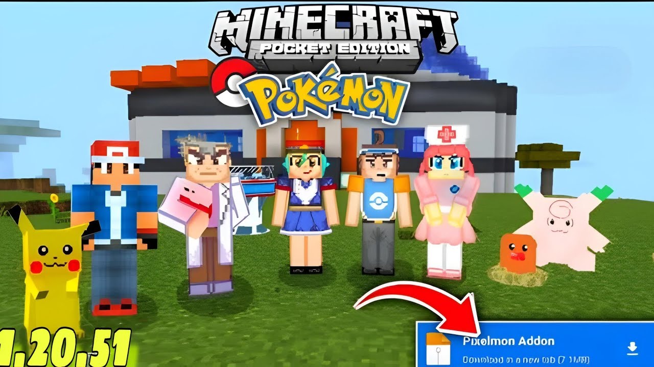 🔥BEST POKÉMON MOD FOR MINECRAFT PE 1.20+ | NEW PIXELMON MOD FOR MCPE ...