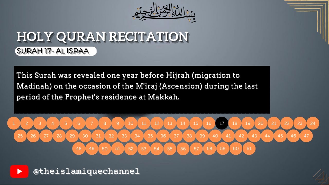 Quran- SURAH 17- Al Israa- Quran Recitation by Abdul Basit Abdul Samad ...