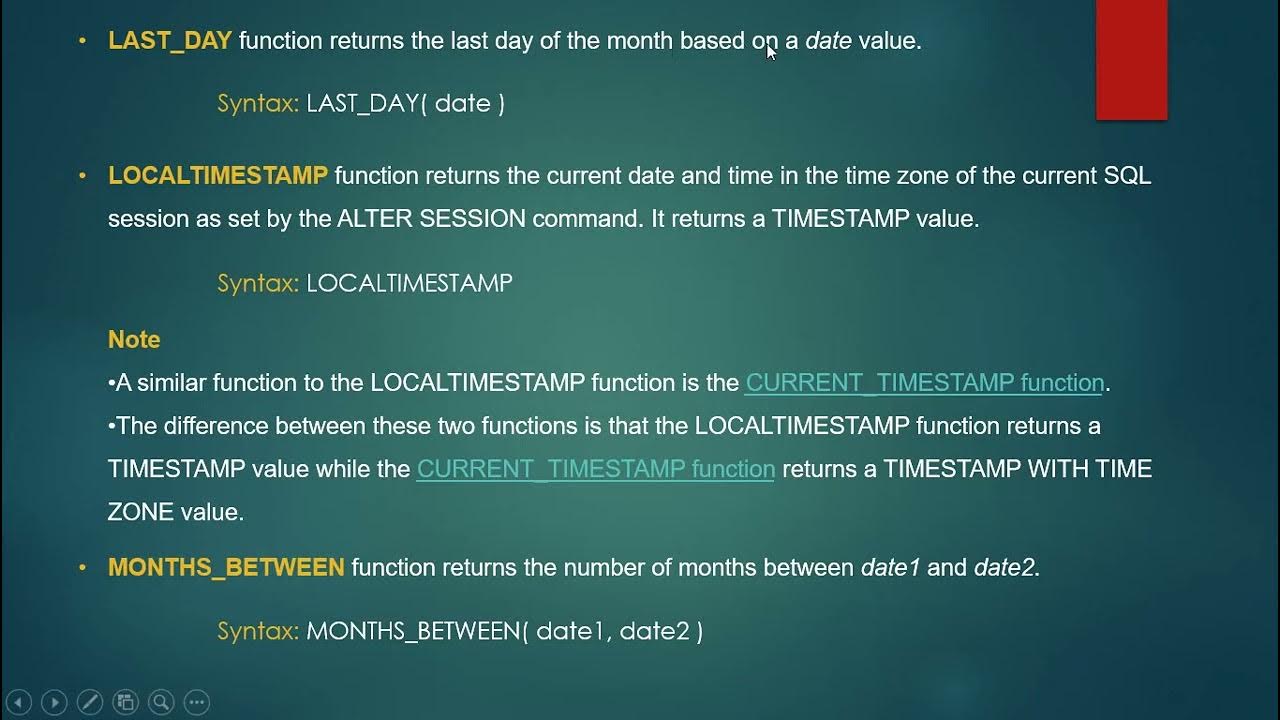 Date and Time Functions in Oracle SQL - YouTube