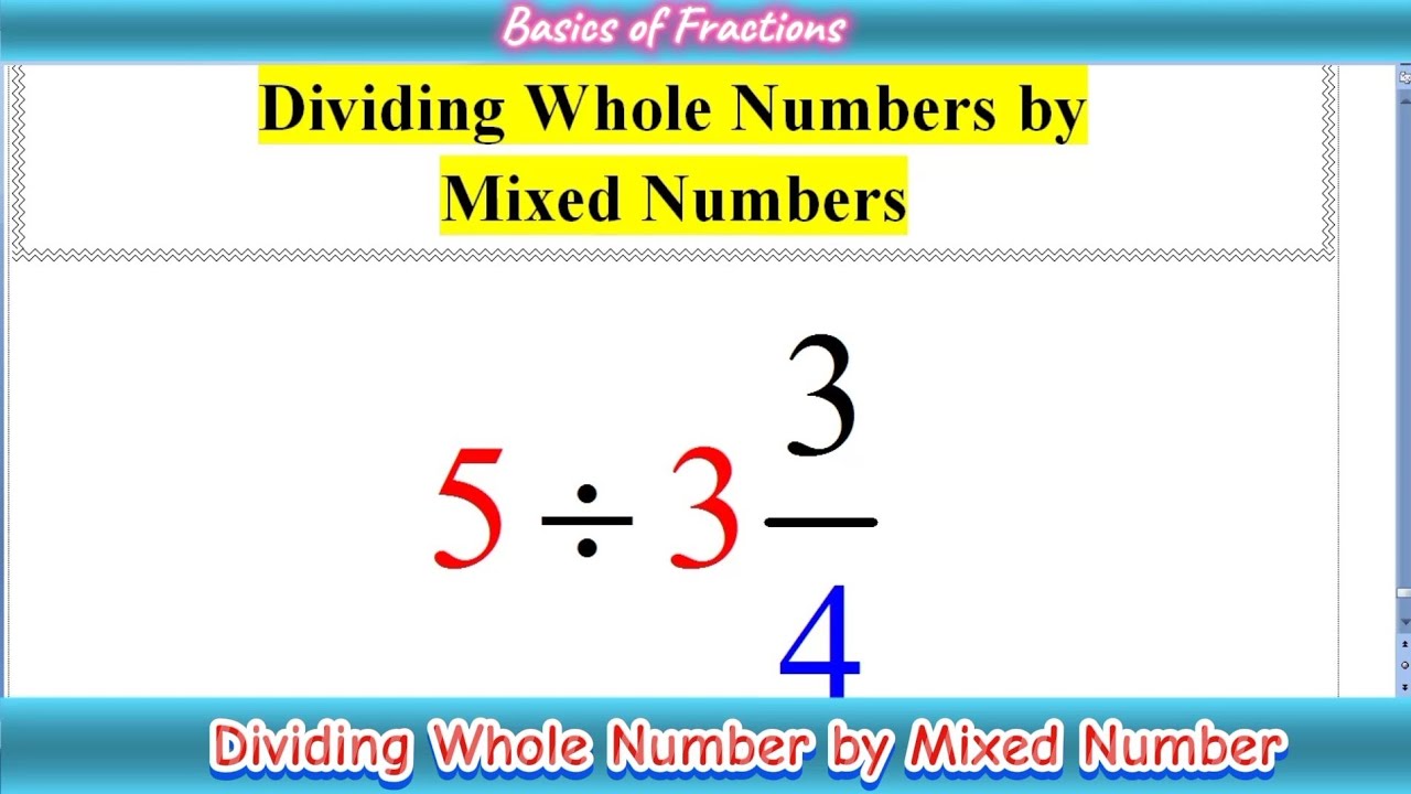 How to Divide Whole Numbers by Mixed Numbers | Dividing Mixed Numbers | MathOGuide - YouTube