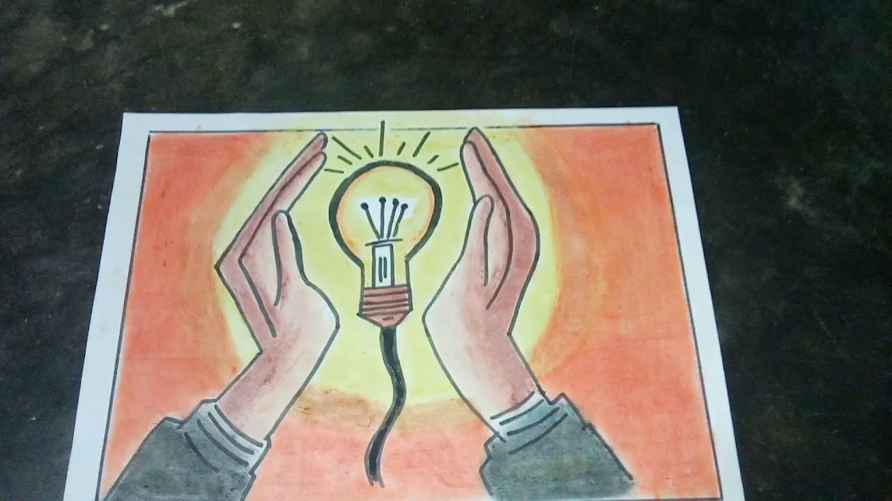 Save energy drawing very simple - YouTube