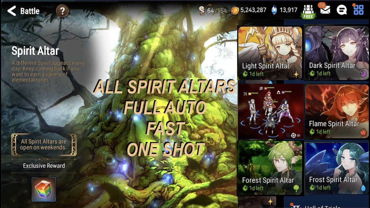 Epic Seven - Spirit Altar - One Shot All Altars with 1 team. Full Auto ...