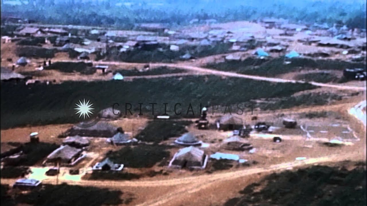 Aerial view of Americal Division base compound at Chu Lai island in ...