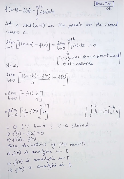 Morera's Theorem [Complex Analysis] M.sc (sem-1) - YouTube