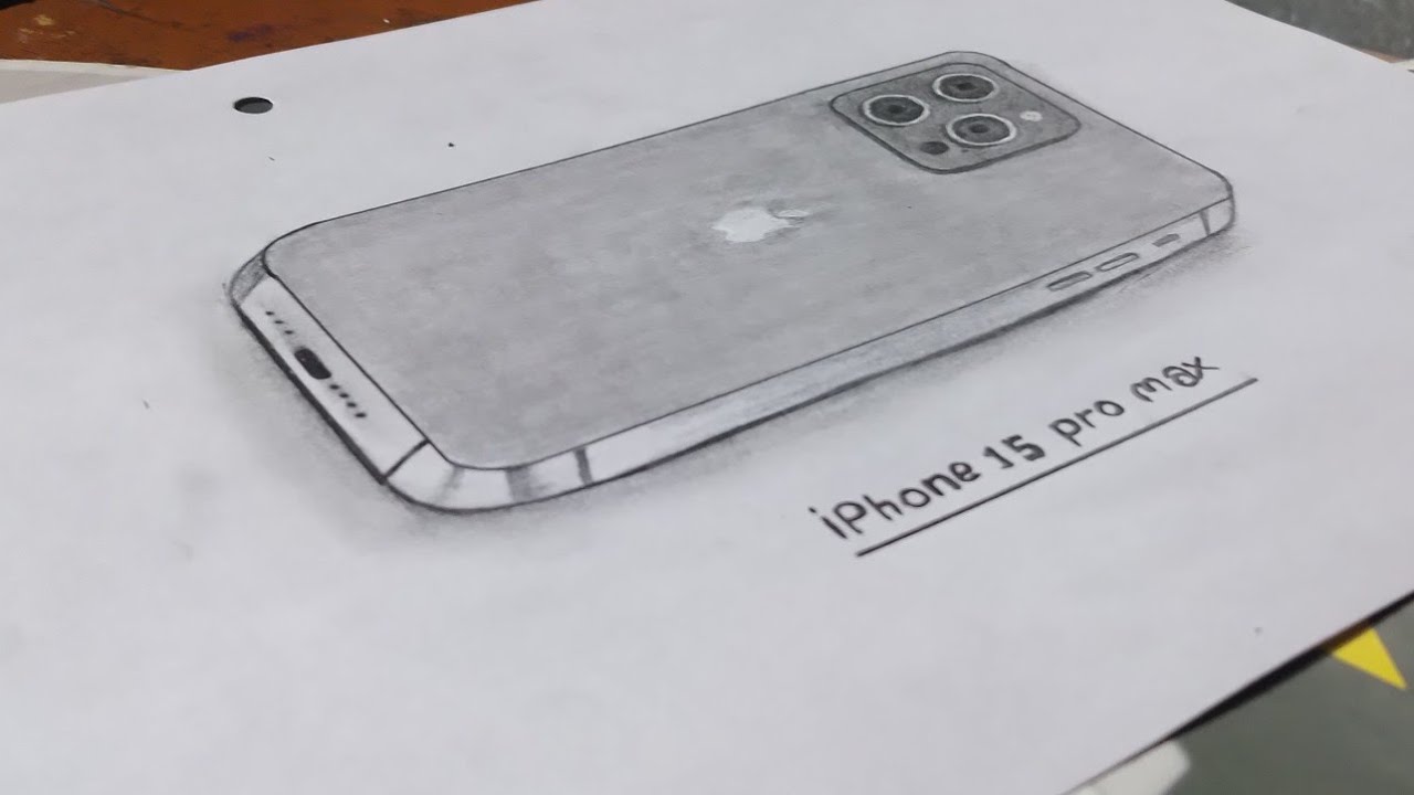how to draw 3d iphone 15 pro max ll iphone 3d drawing #trending # ...