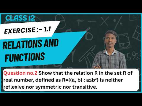 Show that the relation R in the set R of real number, defined as R={(a, b) : a≤b²} is neither