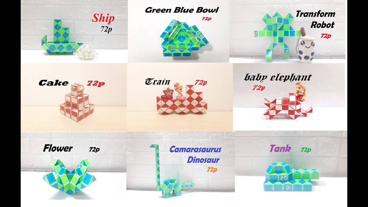 100 Shapes Of Rubik's Twist / Magic Ruler 72 Pieces (From 1 To 100 ...