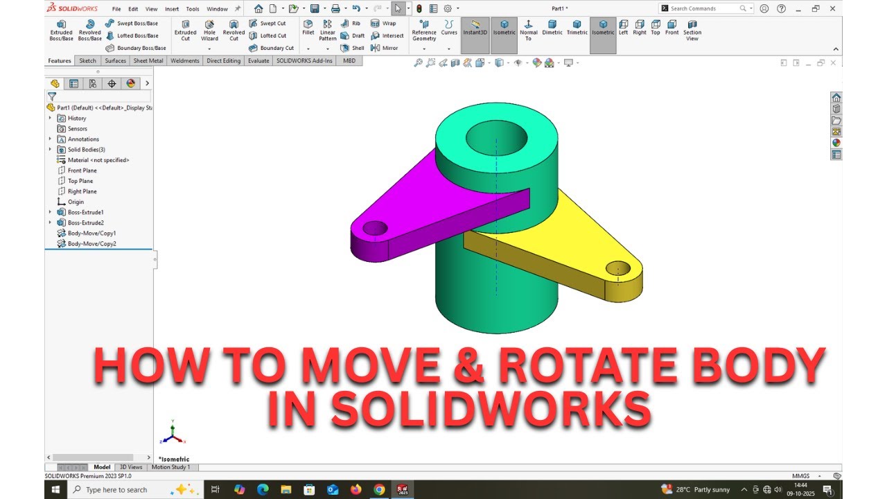 HOW TO MOVE & ROTATE BODY IN SOLIDWORKS. - YouTube