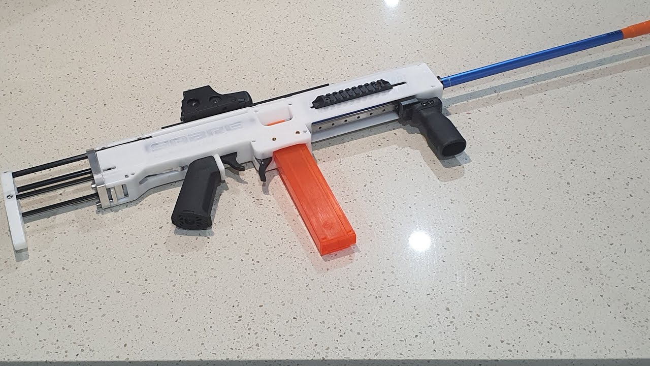 Sabre M20 Construct Foam Dart Blaster Spotlight Demo - YouTube