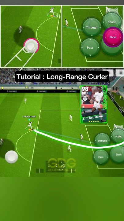 Tutorial skill : Long Range Curler 😎 by A. Tchouameni / efootball 2024 #efootball #efootball2024 ...