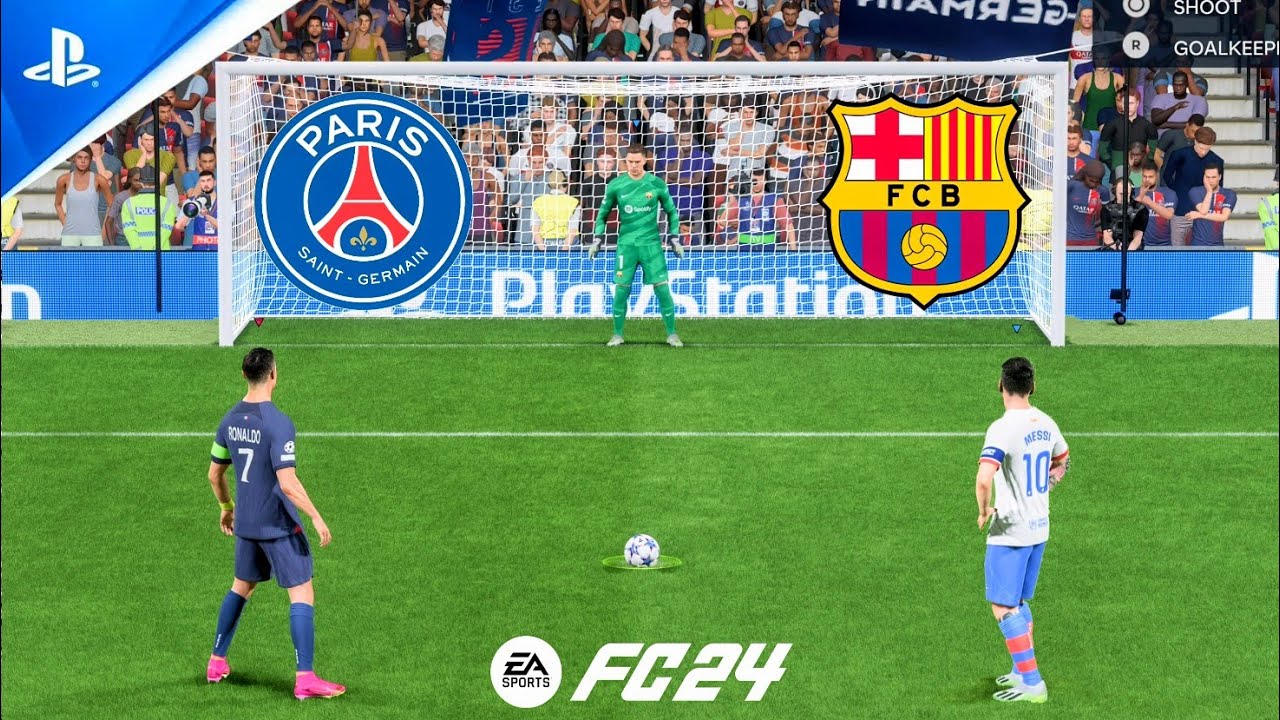 FC 24 | Ronaldo vs Messi | PSG vs FC Barcelona | UCL FINAL | Penalty ...