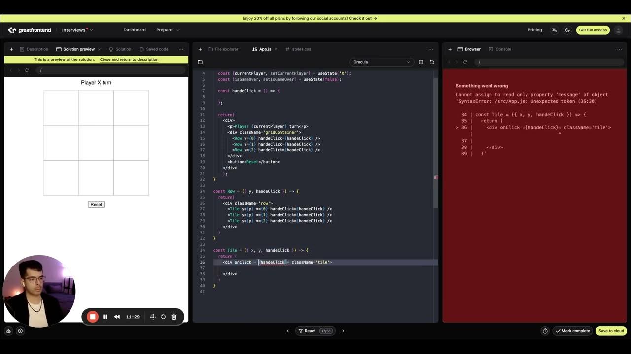 React Coding Challenge - Tic Tac Toe - YouTube