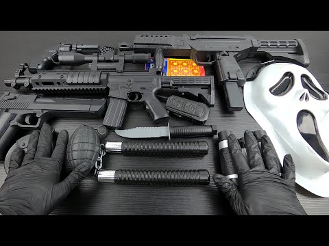 Insane Toy Gun Arsenal! M4 Rifle, Desert Eagle & Uzi Blasters Unboxed