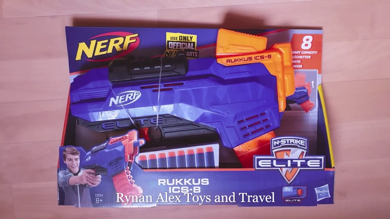 Hasbro Nerf N-Strike Elite Rukkus ICS-8 Unboxing and Testing Awesome ...
