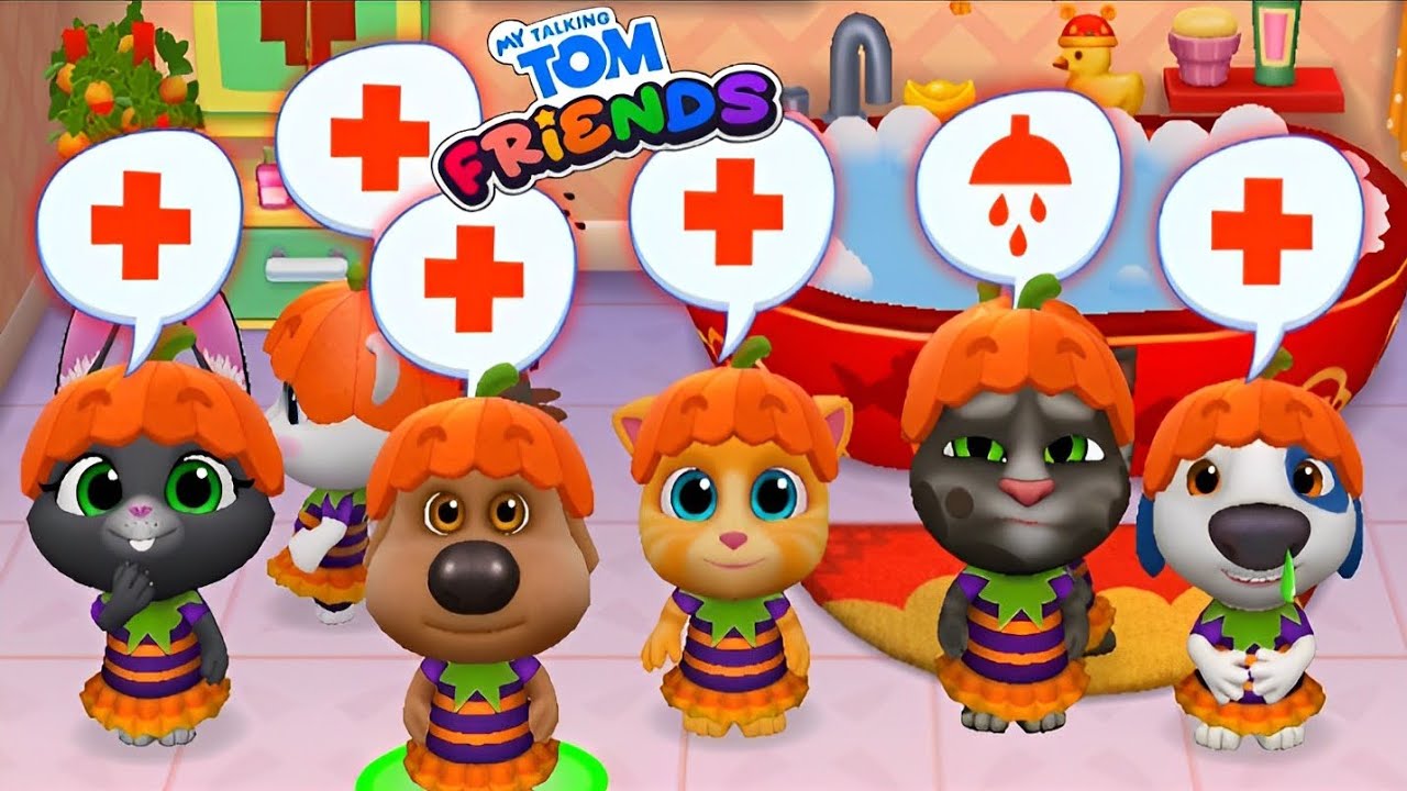 🌈🔱💥🎃My Talking Tom Friends Gameplay🎃💥🏵️🔱🌈Pumpkin Costume Special ...