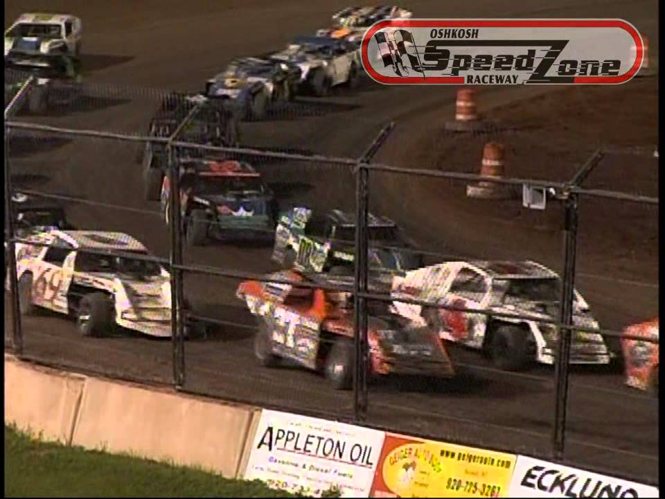 Oshkosh Speedzone Raceway - June 28, 2013 - IMCA Modified Feature - YouTube