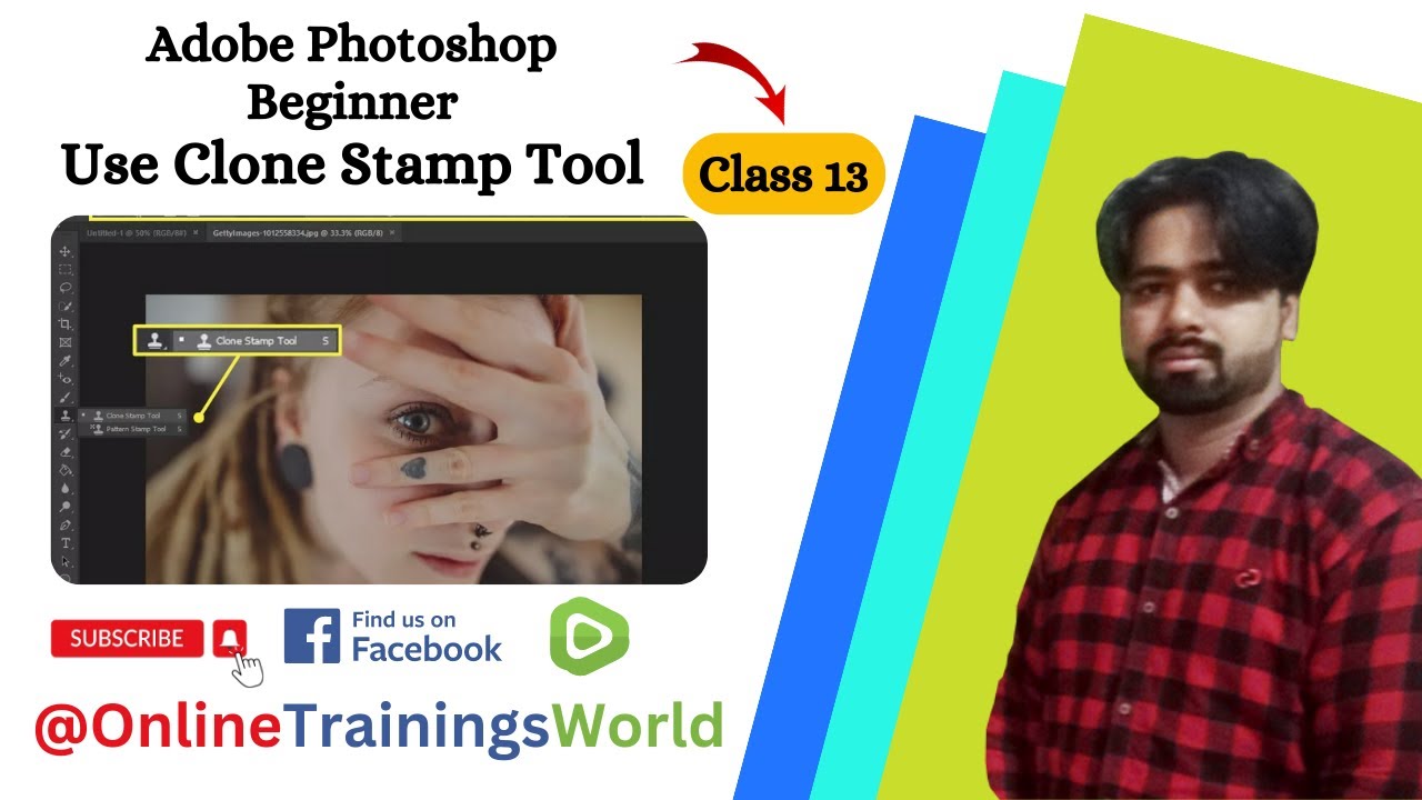 How To Use Clone Stamp Tool | Adobe Photoshop Beginner Class 13 # ...