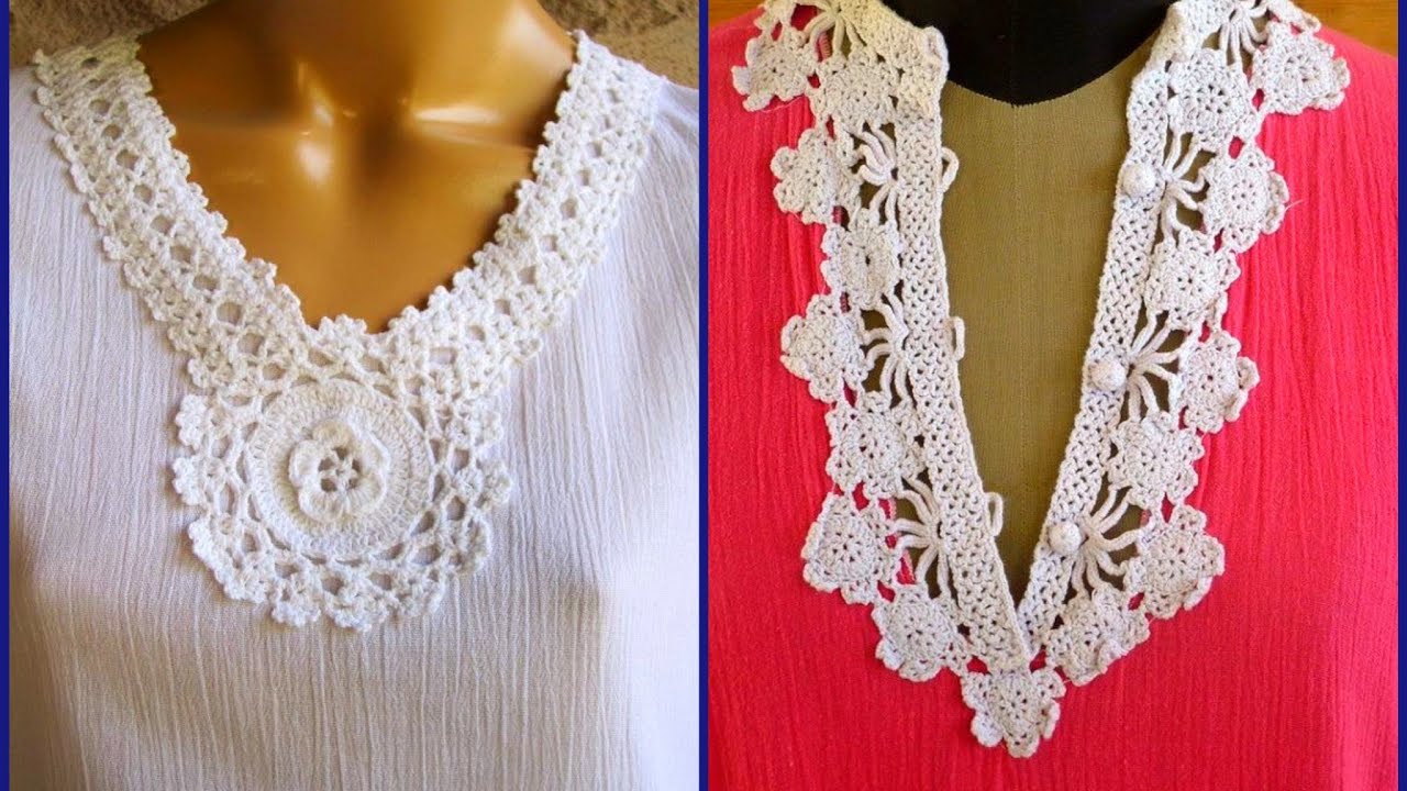 simply stylish very unique ideas for crochet neck design - YouTube
