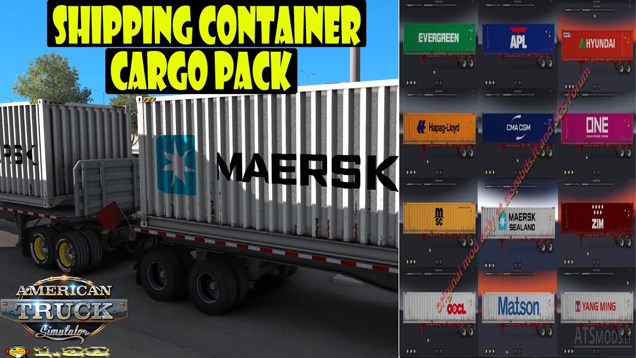 Shipping Container Cargo Pack (Maersk, Matson...) for ATS 1.41 to 1.38 ...