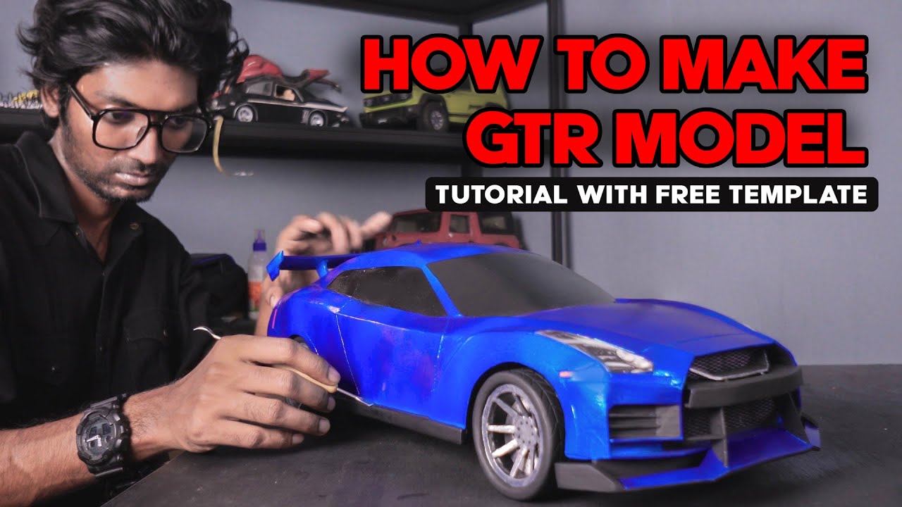 Making Nissan GTR | Tutorial with free templates | DIY HD 2024 - YouTube