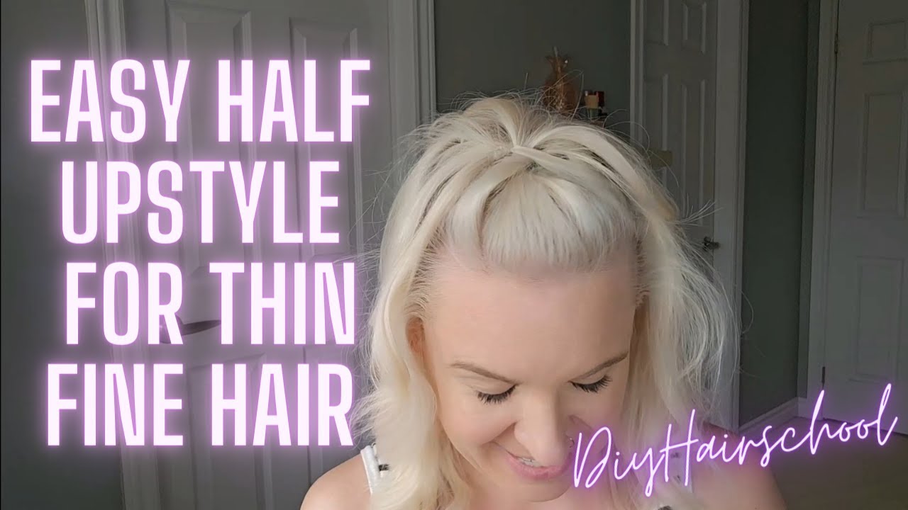 Easy Hairstyle For Thin Hair - Pretty Half Up Hairstyle - YouTube