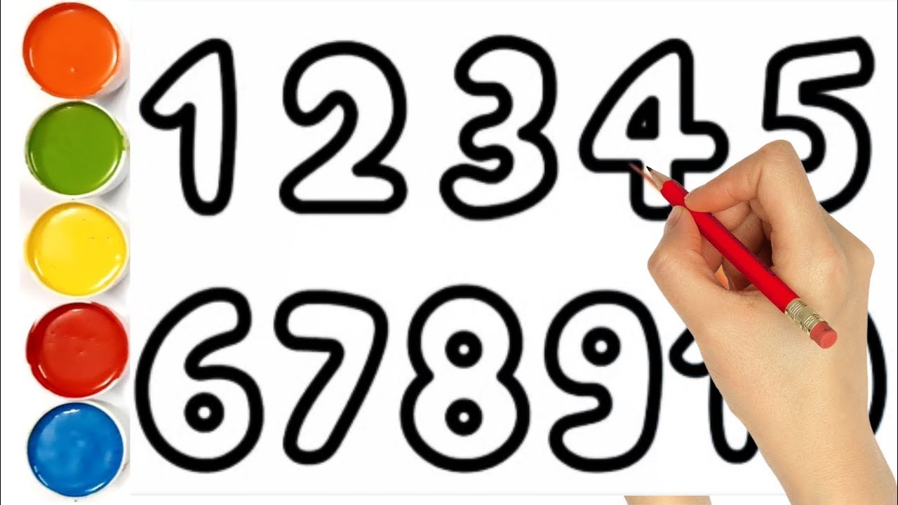 How to draw Number 8 -Colouring for Kids & Toddlers |Draw, Paint and ...