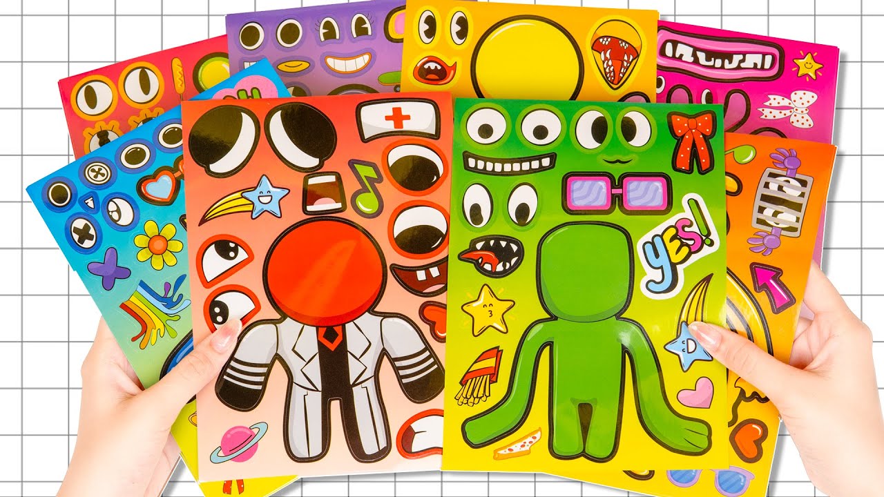 [ Sticker ASMR ] Rainbow Friends Sticker Book Makeover 🌈 | Fun with Red ...