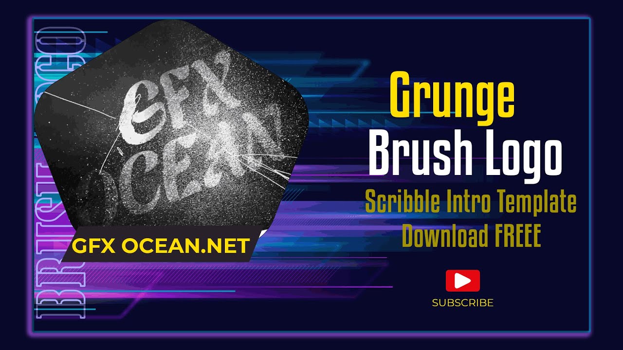 Grunge Brush Logo Scribble Intro AE File Download Free - YouTube