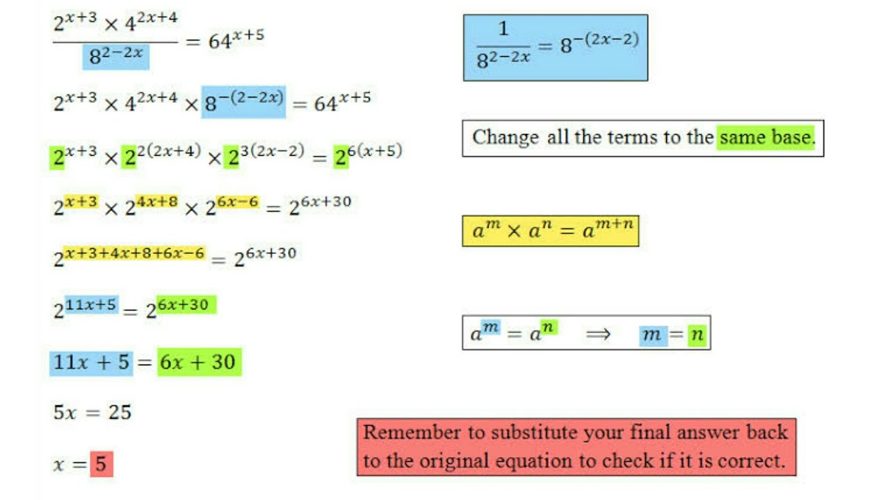 Indicial equations - Indices - YouTube