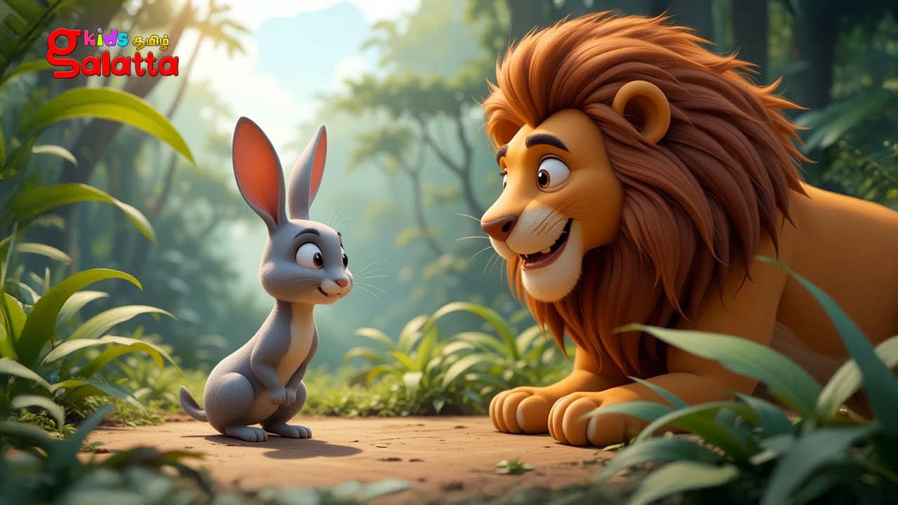 The Lion and The Clever Rabbit - English Moral Story for Children ...
