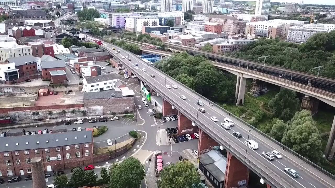 Byker Bridge Byker Metro from the air using Mavic Pro - YouTube