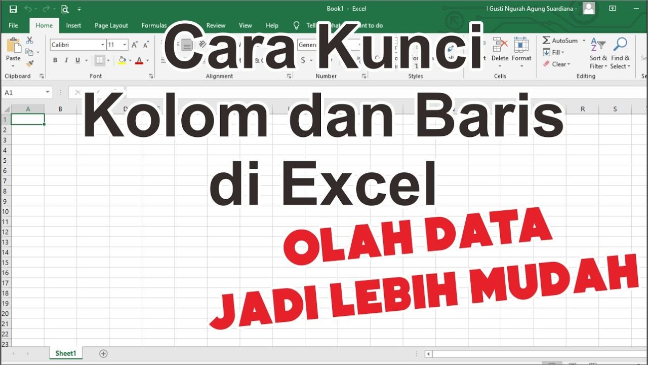 Cara Kunci Kolom dan Baris di Excel - YouTube
