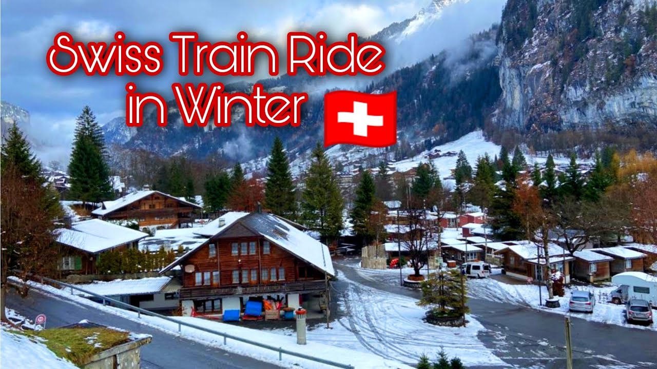 Train Journey in Switzerland in Winter | Winter Train Rides Through the ...