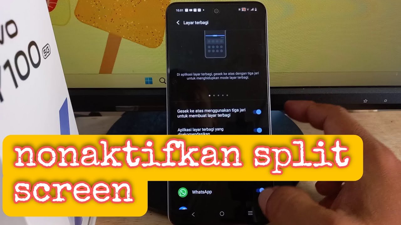 Cara Nonaktifkan Split Layar | Split Screen | Layar Belah HP vivo Y100 ...