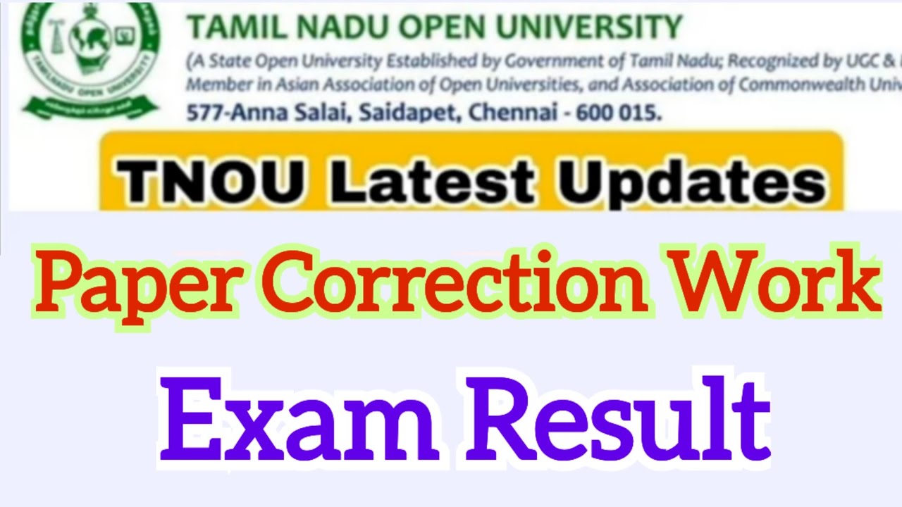 Tamilnadu Open University Recent Updates - Tnou Exam Result Updates 🤝# ...