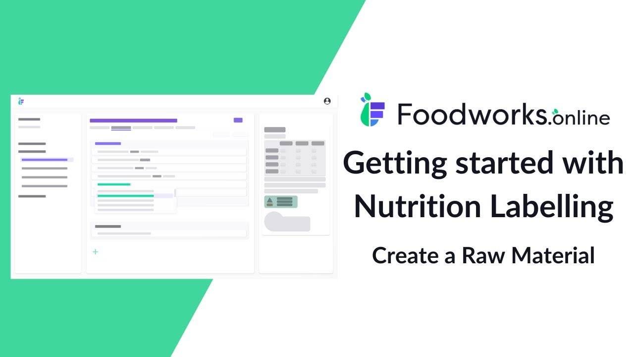Foodworks.online Nutrition Labelling - Create a Raw Material - YouTube