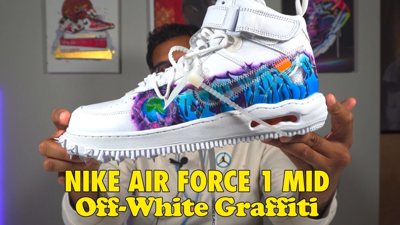 Nike Air Force 1 Mid - Off-White Graffiti - YouTube