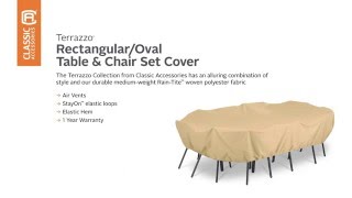 Terrazzo Rectangular/Oval Patio Table & Chairs Set Cover by Classic Accessories