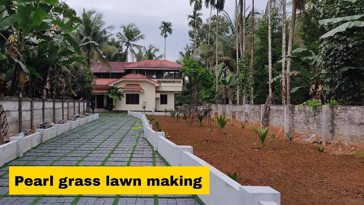 pearl grass lawn making | landscaping | Etumanoor kottayam - YouTube
