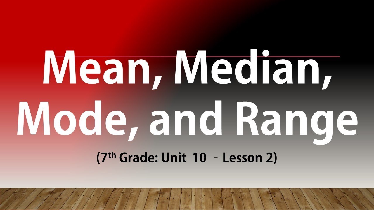 Mean, Median, Mode, and Range (7th Grade Unit 10 Lesson 2) - YouTube