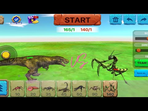 t-rex vs mantis king of giant iverbrates - YouTube