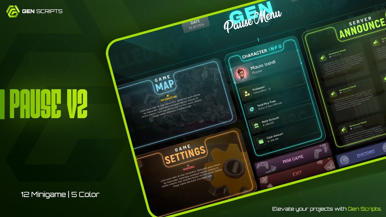 Fivem Pause Menu V2 | gen_pausev2 | QB / ESX - YouTube