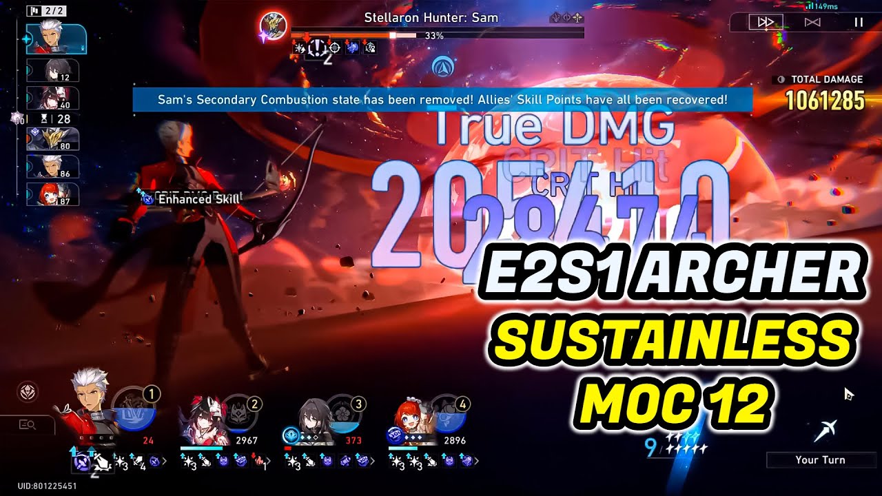 E2S1 Archer Sustainless Vs 11M HP Boss Sam | MOC 12 | HSR 3.7 - YouTube