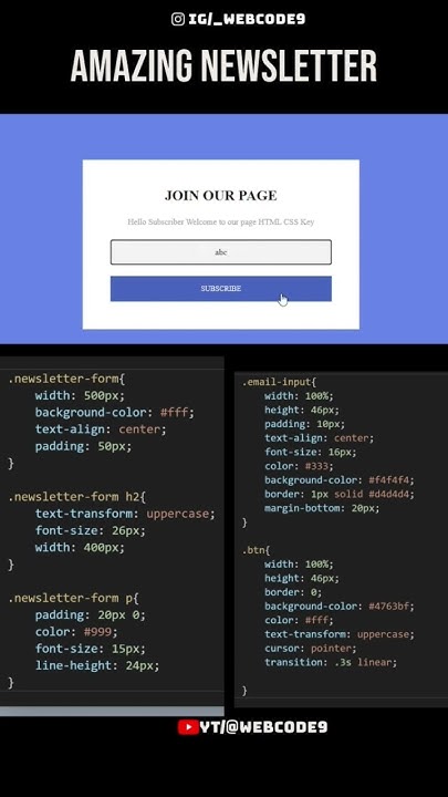 Create Newsletter Using Html Css Only Webcode Html Css Webdesign Youtube