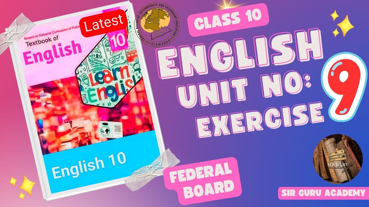 FBISE CLASS 10 ENGLISH New Book NBF UNIT 9 THE MENACE of DRUGS EXERCISE ...