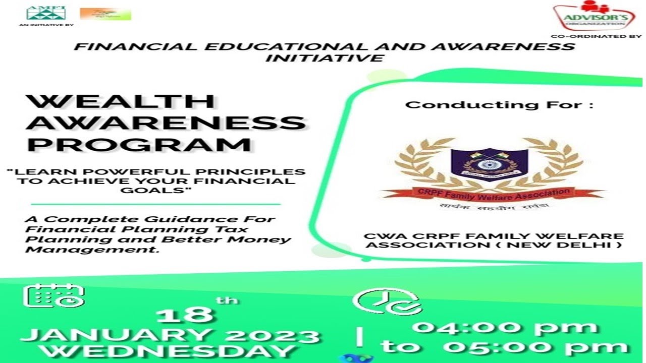 Lecture On" Wealth Awareness Webinar " (Financial Wellness Enhancement ...