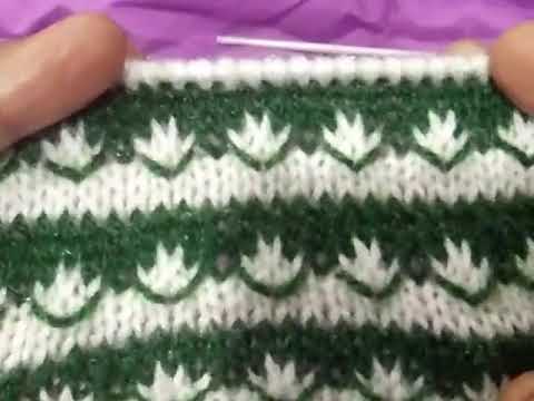 Two colour knitting pattern no 1 - YouTube