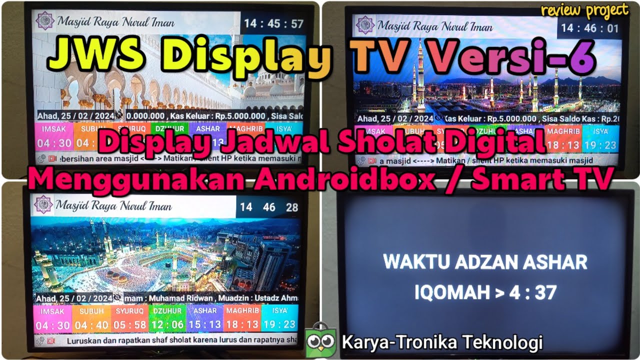 JWS TV versi-6 Jadwal Sholat Digital Androidbox TV - YouTube